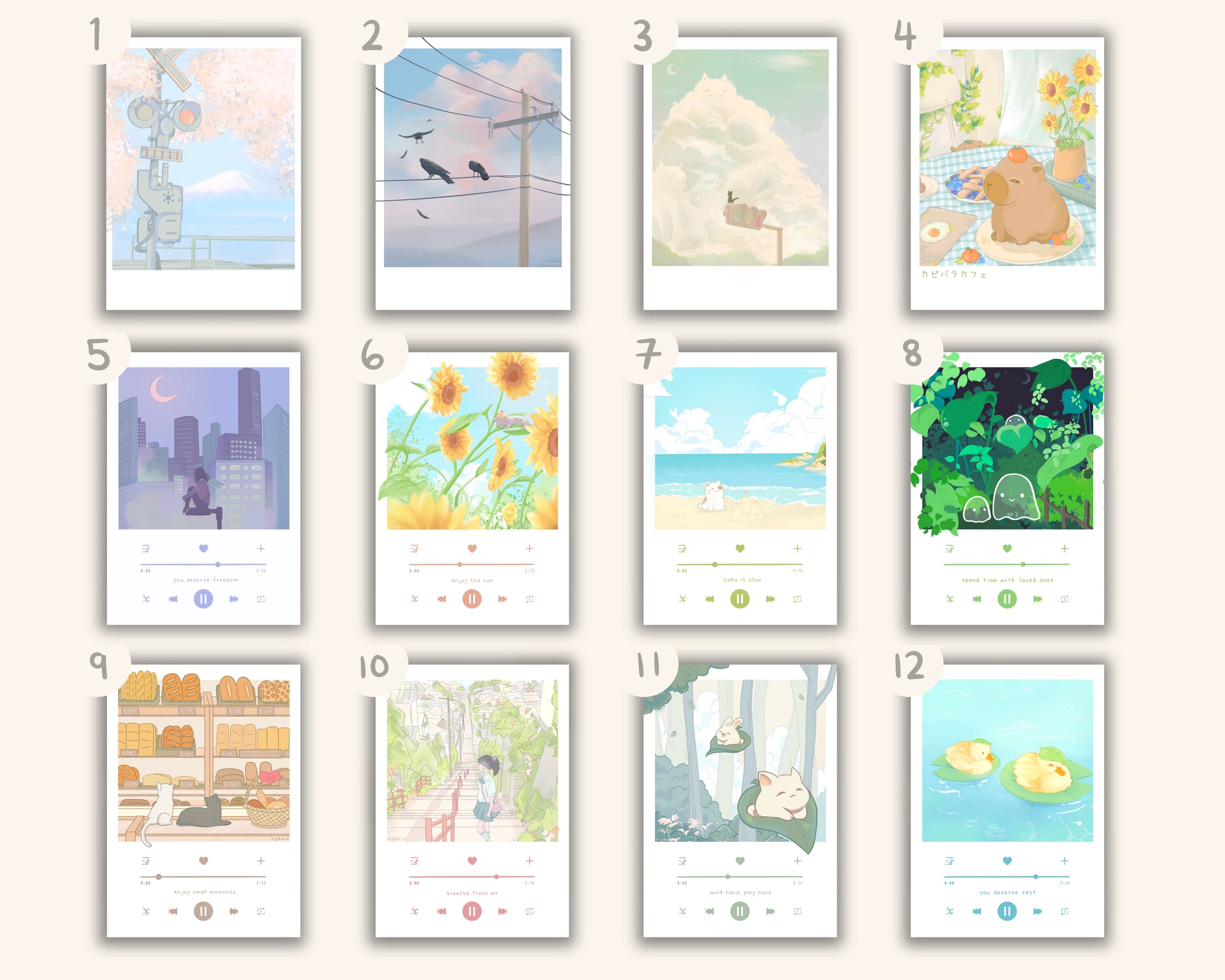 Aesthetic Nostalgia Postcard Prints | Anime Art Set – viyaura