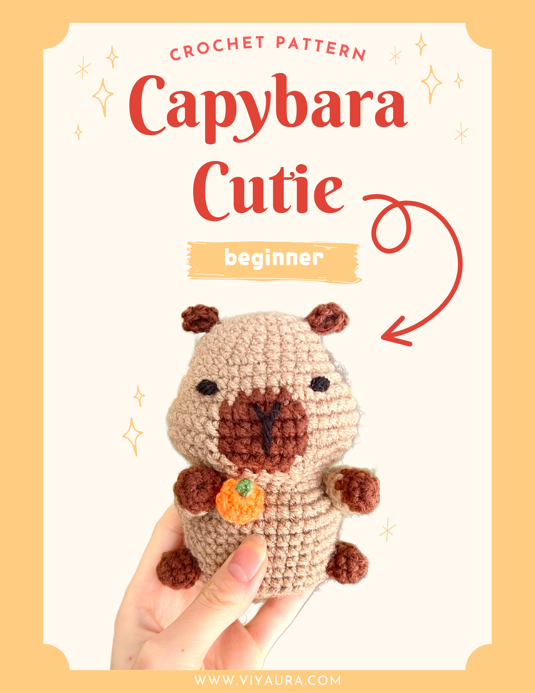 Cutie Capybara Crochet Pattern PDF | Beginner Animal Plush – viyaura