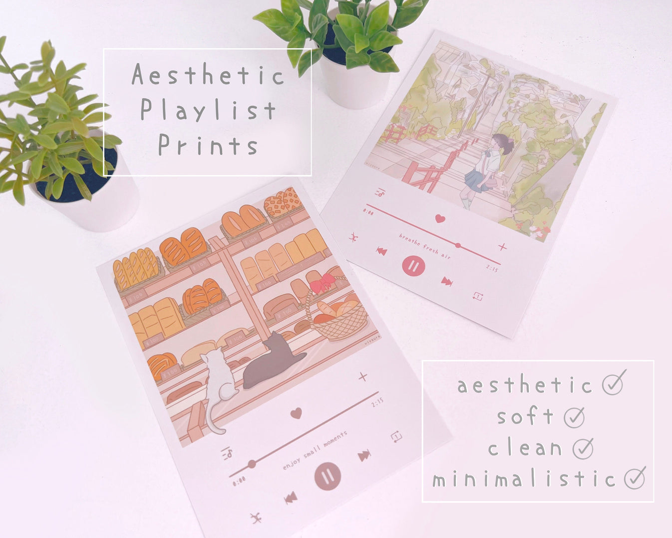 Aesthetic Playlist Postcard Prints | Lofi Kawaii Art – viyaura