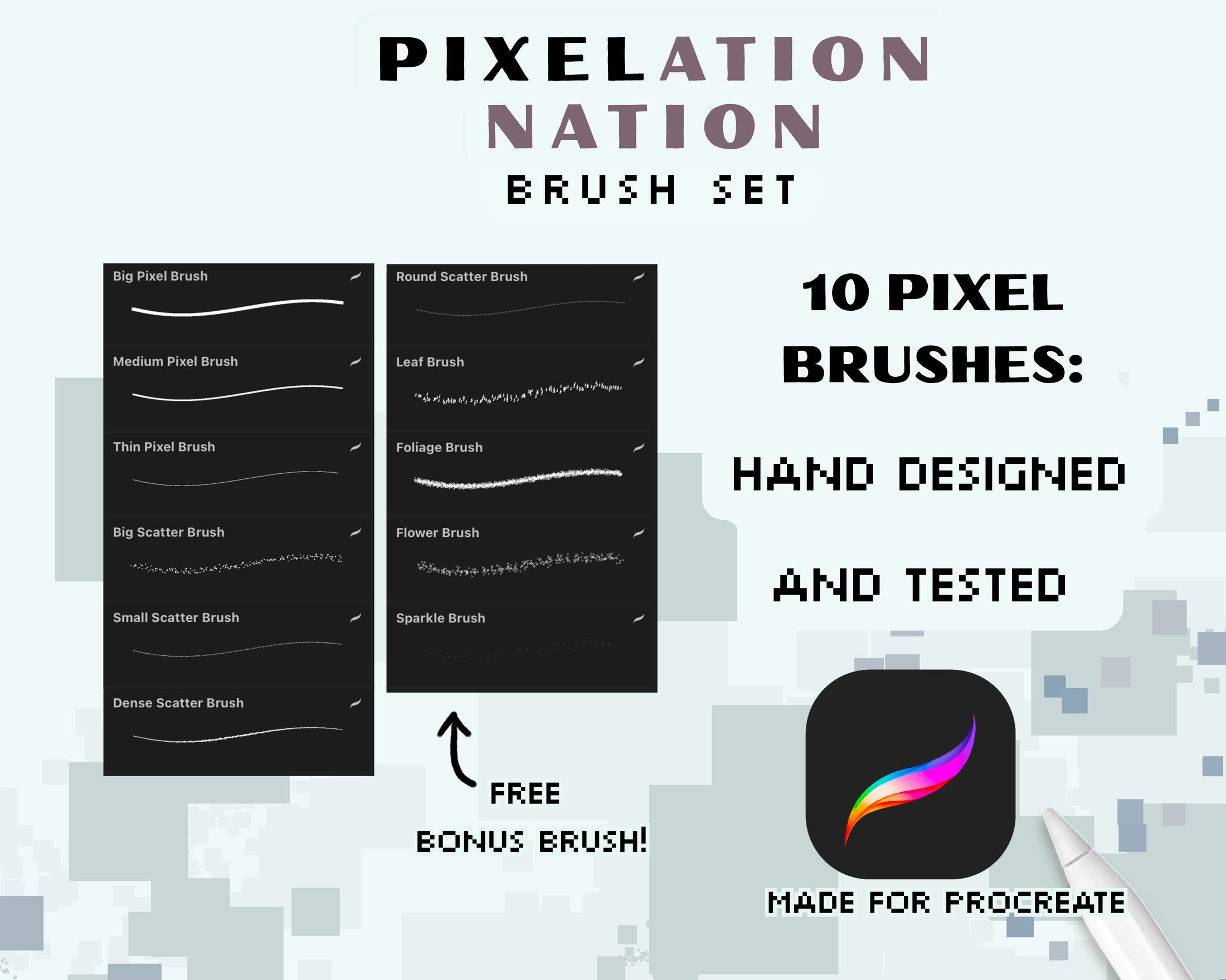 Pixelation Nation Brush Set – viyaura